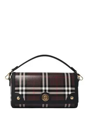 Burberry Note' Bag With Handle In Chocolate Cotton Blend - Brown