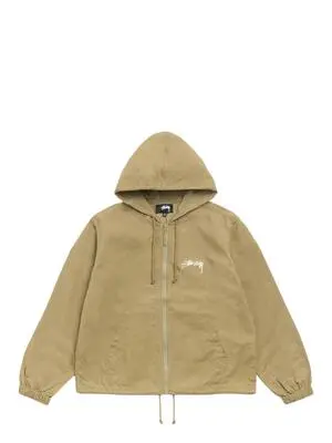 StÜssy Logo Zip Hooded Jacket - Olive