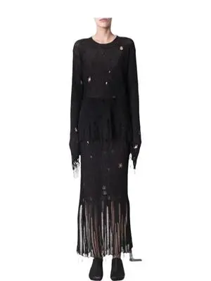 UMA WANG Long-sleeve Knitted Top - Black
