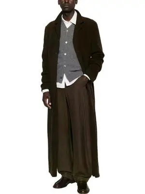 Yohji Yamamoto Single-breasted Notched-lapels Coat - Brown