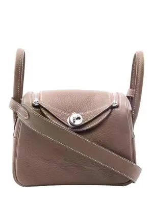Hermès Mini Lindy Leather Shoulder Bag Brown