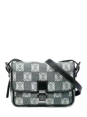 Loewe 2003 Anagram Canvas Flap Crossbody Bag - Grey