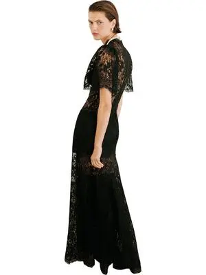 ME+EM Fluid Lace Full Length Gown + Slip - Black