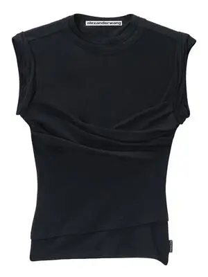 Alexander Wang Twisted Bust Layered Tank Black