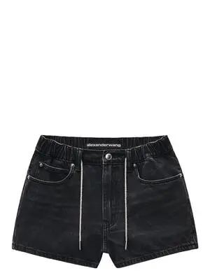 ALEXANDER WANG Crystal Hotfix Drawcord Short