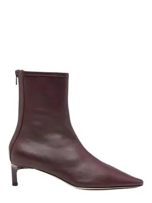 Dear Frances Pointed-toe Kitten-heel Ankle Boots - Red