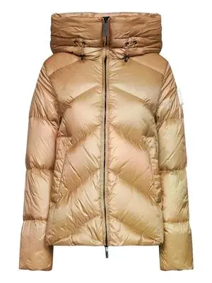 AFTER/LABEL Quilted Hooded Coat - Neutrals