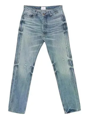 Rhude Distressed Straight-leg Jeans - Blue