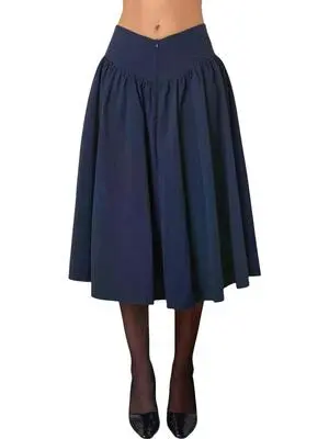 PEACHY DEN Deba Midi Skirt - Blue