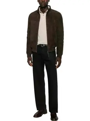 LARDINI Ribbed-knit Polo Sweater - Neutrals