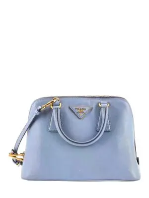Prada Promenade Bag Saffiano Leather Small Satchel - Blue