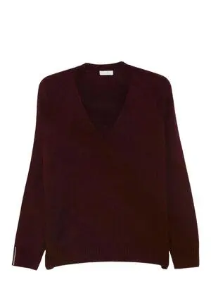 Peserico V-neck Raglan-sleeve Sweater - Red