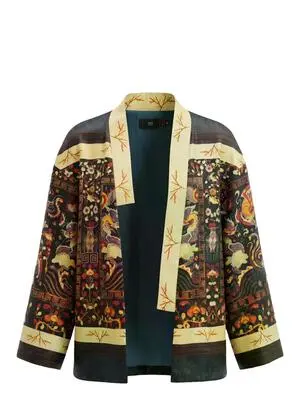 HUI MILANO Graphic-print Silk Cardigan