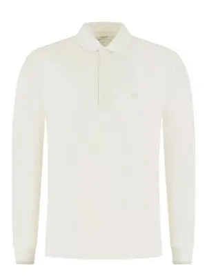 JACOB COHЁN Logo-embroidered Long-sleeve Polo Shirt - Neutrals