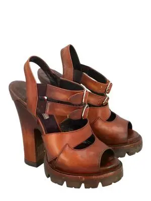 Prada Buckle-fastening Platform Sandals - Brown