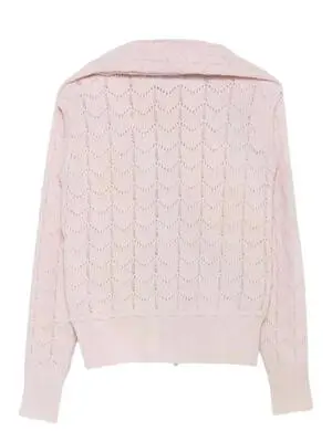 ALAINPAUL Pointelle-knit Tie-fastening Cardigan - Pink