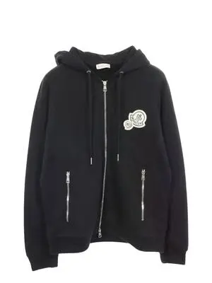 Moncler 2010s Logo-patch Zip-up Hoodie - Black