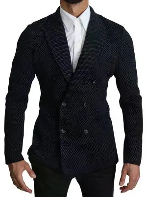Dolce & Gabbana Polka-dot Double-breasted Blazer - Blue