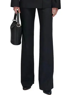 JOSEPH Morissey Wool Trousers - Black