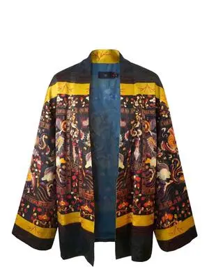 HUI MILANO Floral-print Silk Cardigan