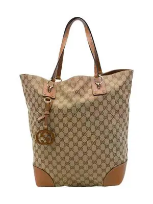 Gucci 2016-2026 Large Gg Canvas Gg Charm Tote Bag Neutrals