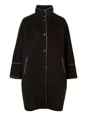YVES SALOMON Leather-trim Oversized Coat