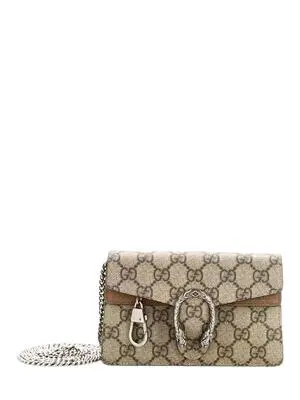 Gucci Dionysus Bag Gg Coated Canvas Super Mini Crossbody Bag - Brown