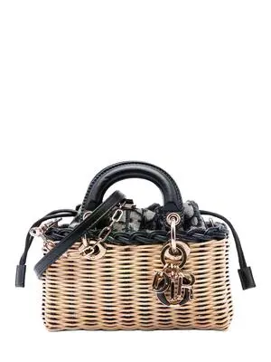 DIOR 2023 Micro Wicker Oblique Lady D Joy Satchel