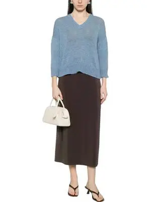 BASE MILANO V-neck Sweater - Blue