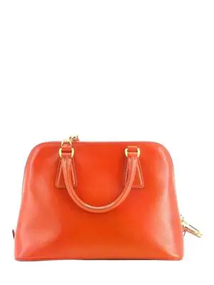 Prada Promenade Bag Vernice Saffiano Leather Small Satchel - Orange