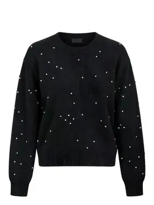KAOS Faux-pearl Embellished Sweater - Black
