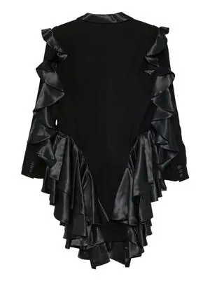 Noir Kei Ninomiya Ruffled Satin-trim Jacket - Black
