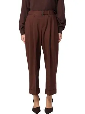 Brunello Cucinelli Cropped Tailored Wool Blend Trousers With Darts - Brown