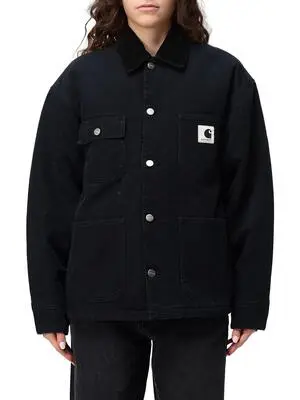 Carhartt Work In Progress Oversized Organic Cotton Shirt Jacket With Velvet Collar - Black