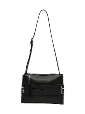 JW Anderson Loafer Grained Leather Crossbody Bag With Chain Detail - Black
