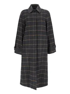 Paul Smith Cappotto In Lana Con Bottoni Sul Retro - Blue
