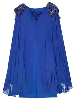 IVAN MONTESI Bead-embellished Draped Mini Dress - Blue