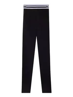 Gcds Logo-waistband Leggings - Black