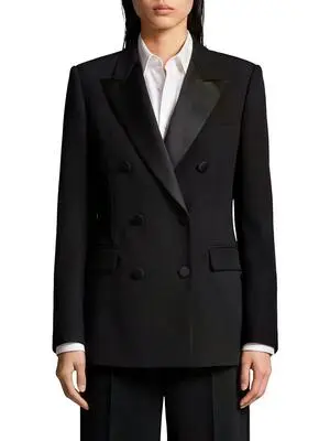 SUTTON NEW YORK Double-breasted Peak-lapel Blazer - Black