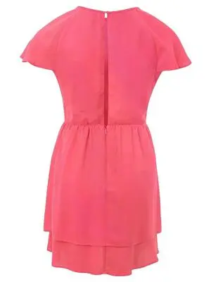 Armani Exchange Flutter-sleeve Layered-skirt Mini Dress - Pink