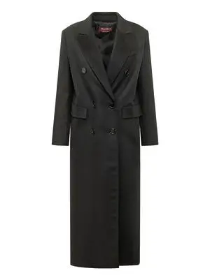 MAX MARA Max Mara Studio Appliqué-Detail Overcoat With Vest Panel And Patch Pocket