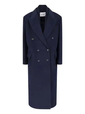 IVY OAK Ivy Oak Double-Breasted Long Coat Blue