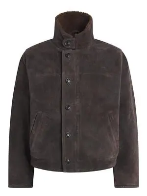 Citizens Of Humanity Suede-shearling Deck Jacket - Brown