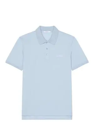Givenchy Cotton Grosgrain Logo Polo Shirt - Blue