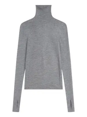Givenchy Wool-silk Rollneck Sweater - Grey