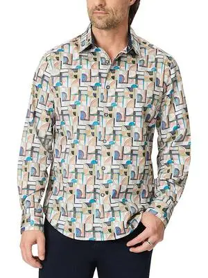Robert Graham Gainsborough Long Sleeve Cotton Stretch Shirt - Multi
