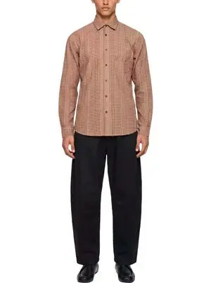 You Must Create Check-pattern Seersucker Shirt - Brown