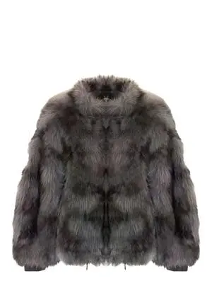 SWORD 6644 Oversized Faux-fur Coat
