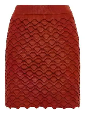 Malìparmi Wave-pattern Mini Skirt - Red