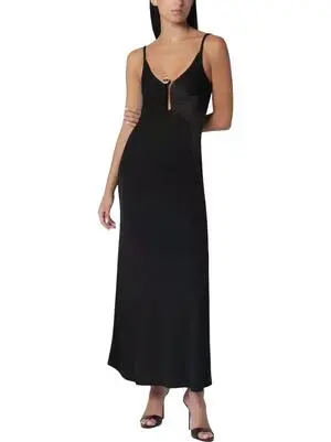 Christopher Esber Droplet Crystal-clasp Cami Maxi Dress - Black